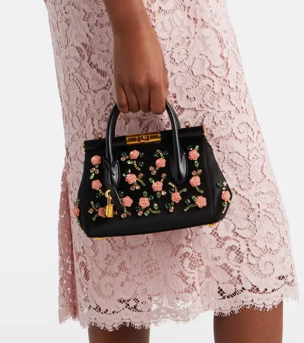 Dolce & Gabbana Marlene Day Mini Embellished Top-handle Bag - Black
