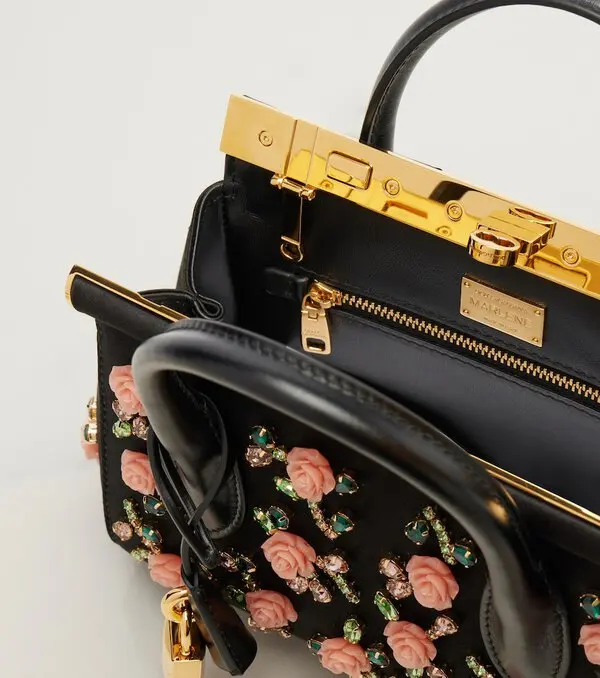 Dolce & Gabbana Marlene Day Mini Embellished Top-handle Bag - Black