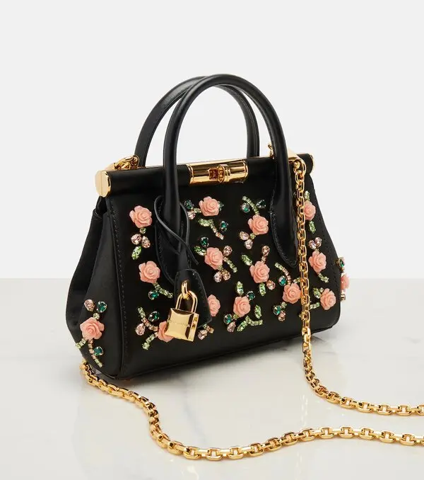 Dolce & Gabbana Marlene Day Mini Embellished Top-handle Bag - Black