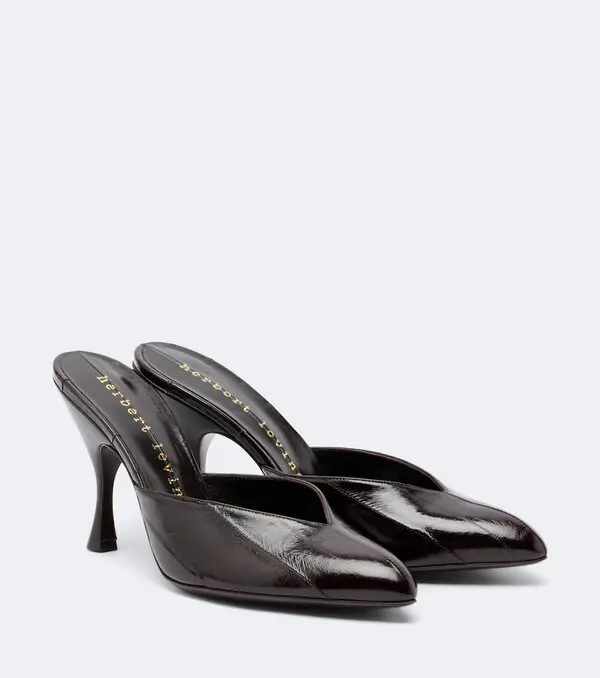 HERBERT LEVINE Leather Mules - Brown