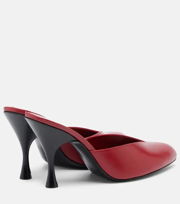 HERBERT LEVINE Leather Mules - Red