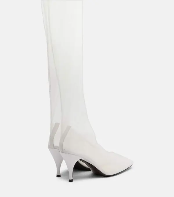 HERBERT LEVINE Mesh Over-the-knee Boots - White