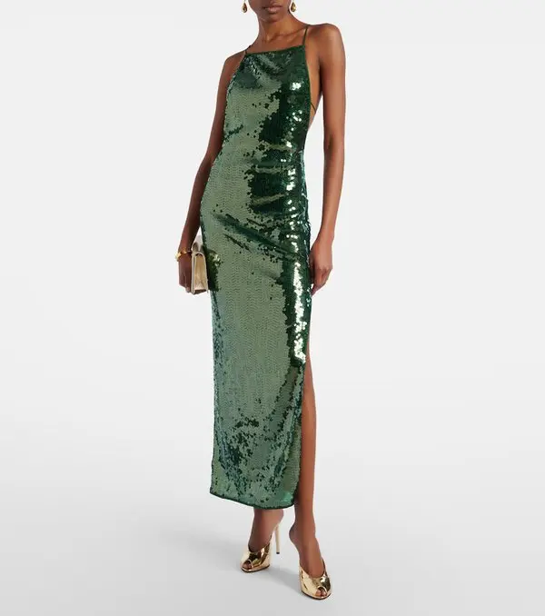 Oseree Green Long Dresses | Editorialist