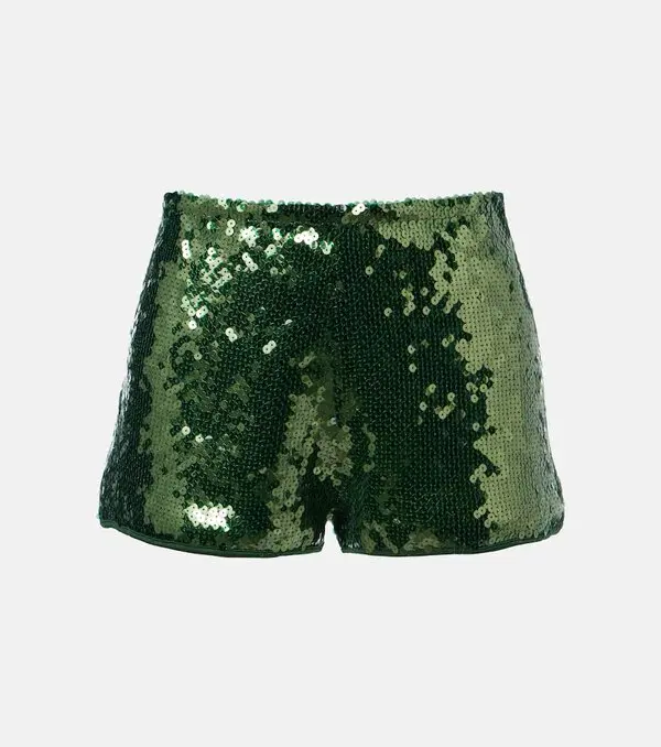 Oseree Marilyn Embellished Shorts - Green