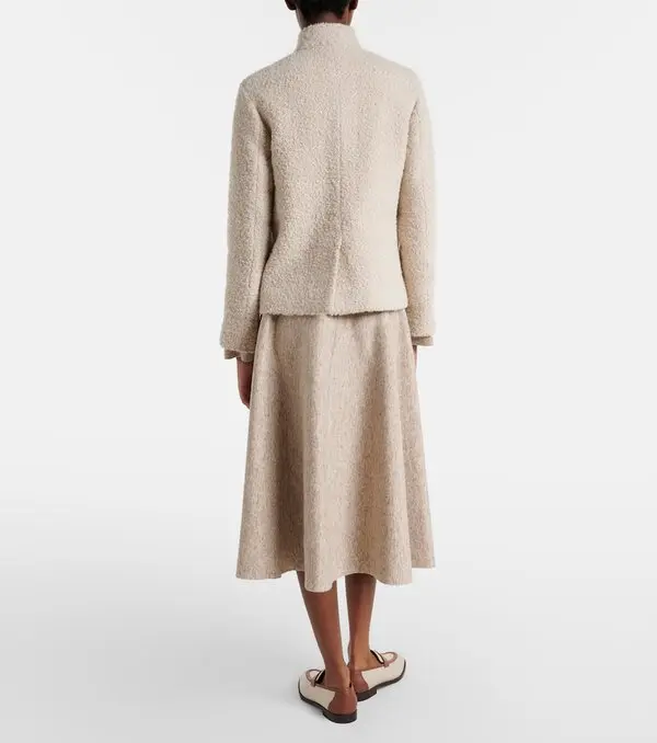 Loro Piana Cashmere, Wool, And Linen Midi Skirt