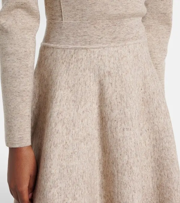 Loro Piana Cashmere, Wool, And Linen Midi Skirt