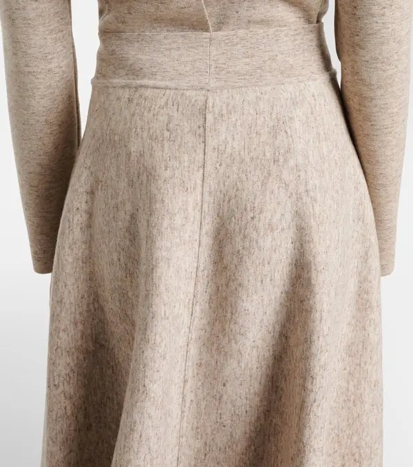 Loro Piana Cashmere, Wool, And Linen Midi Skirt