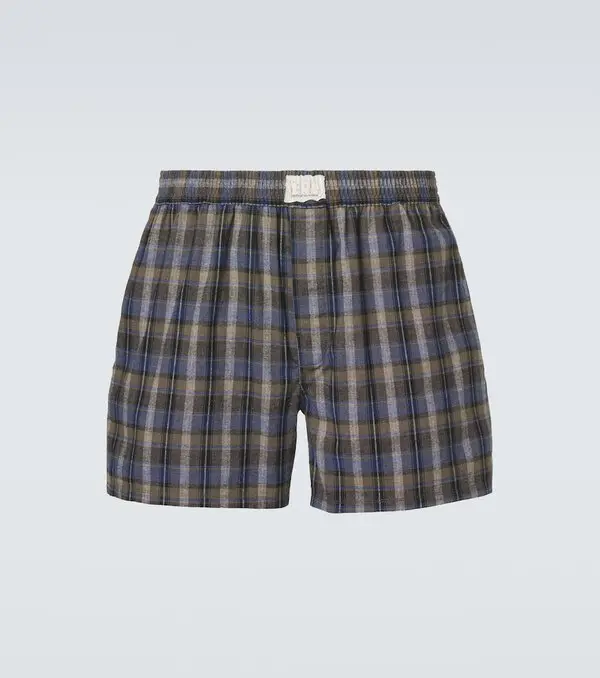 ERL Checked Cotton-blend Boxers - Grey