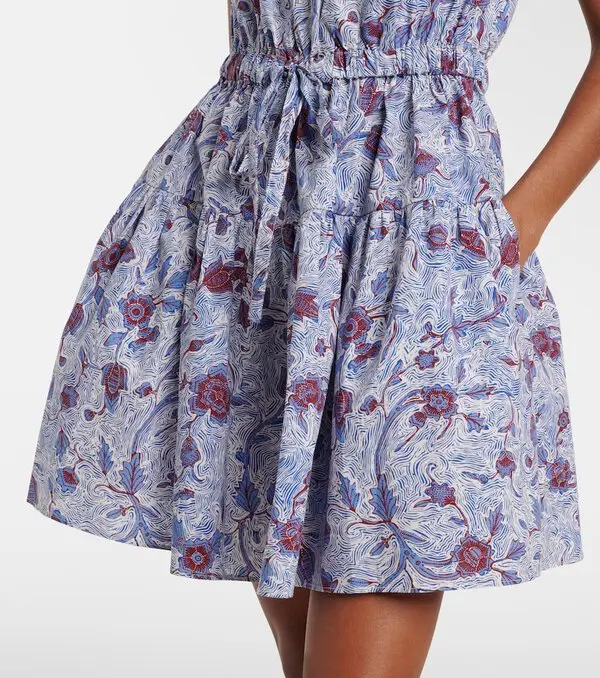 Ulla Johnson Izel Floral Cotton Minidress - Blue
