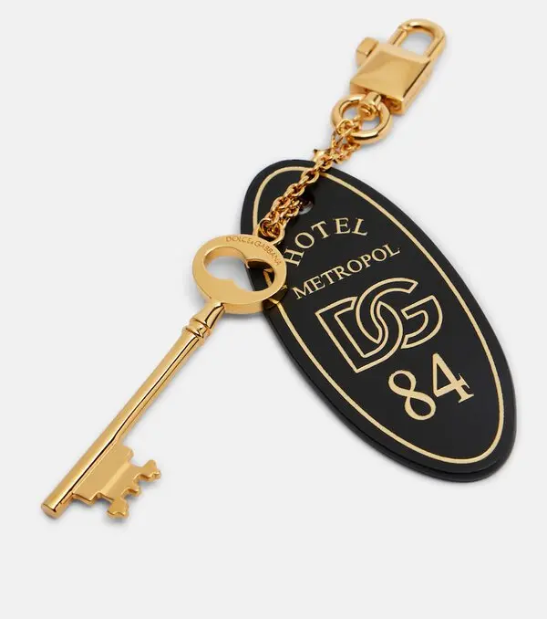 Dolce & Gabbana Leather-trimmed Bag Charm - Gold