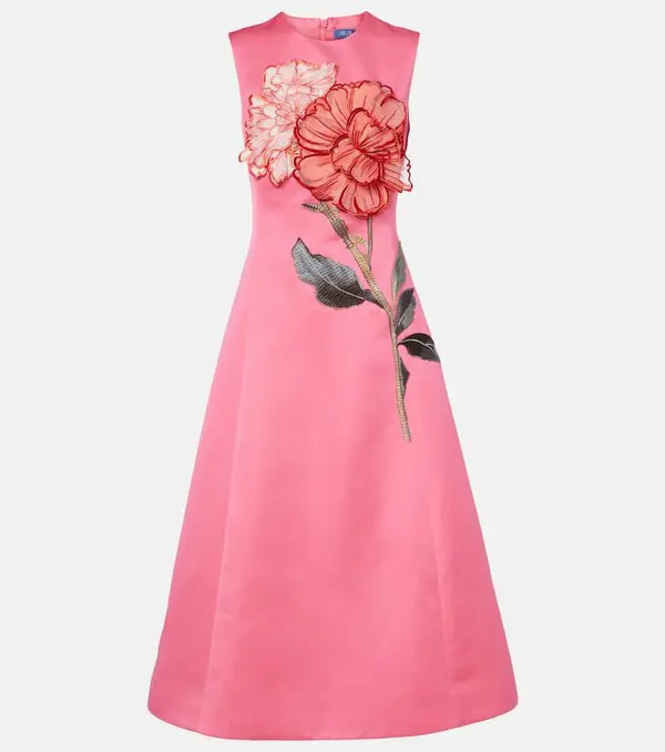 LEO LIN Cleo Floral-appliqué Cocktail Dress - Pink
