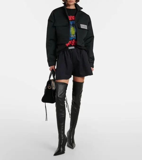 Balenciaga Le City Medium Suede Tote Bag - Black