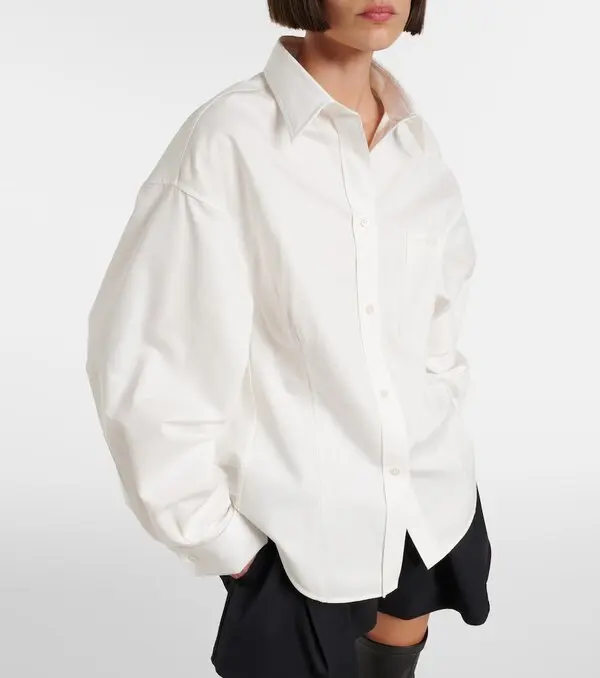Balenciaga Asymmetrical Cotton And Silk Poplin Shirt