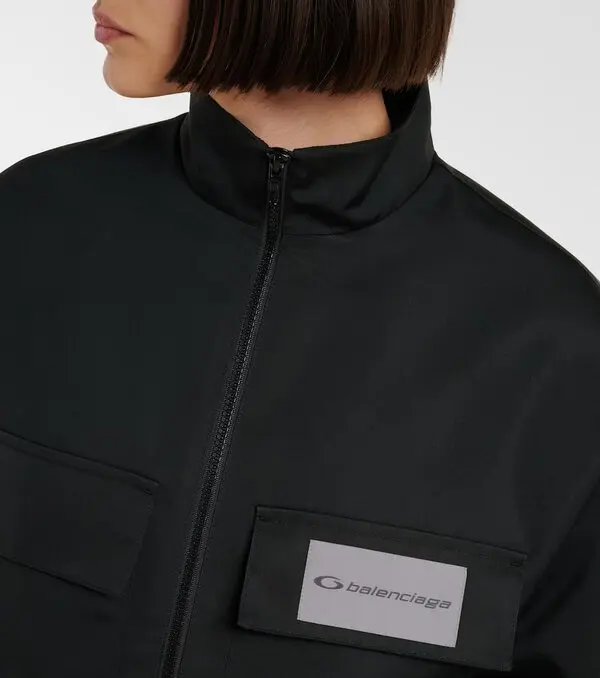Balenciaga Cropped Technical Faille Track Jacket