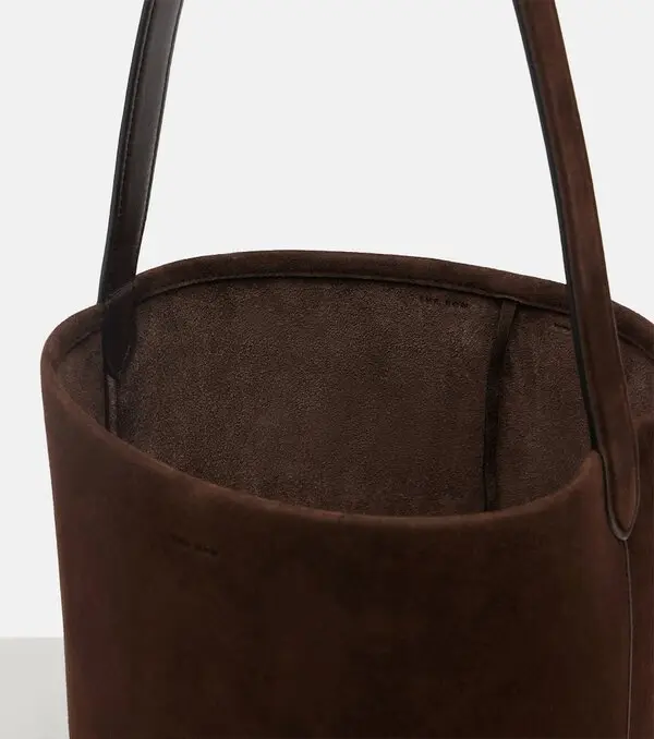 THE ROW N/s Park Edge Medium Suede Tote Bag - Brown