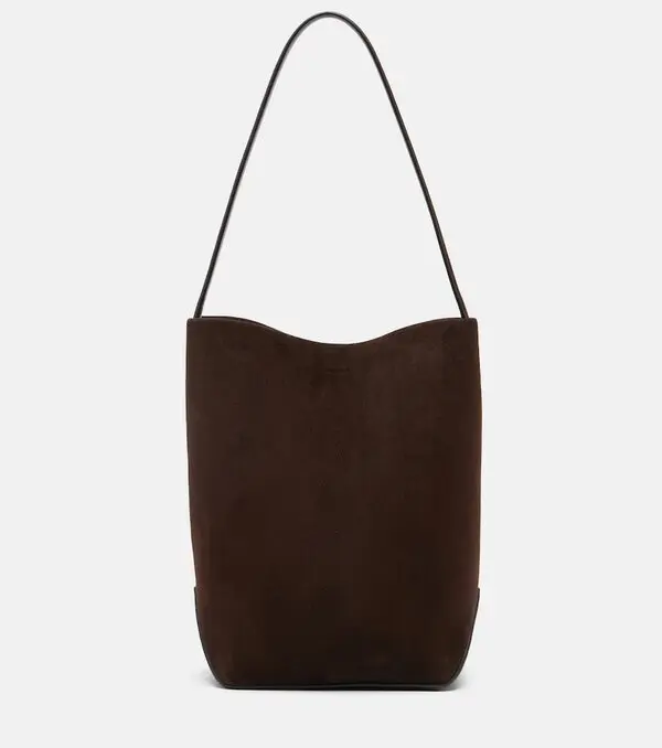 THE ROW N/s Park Edge Medium Suede Tote Bag - Brown