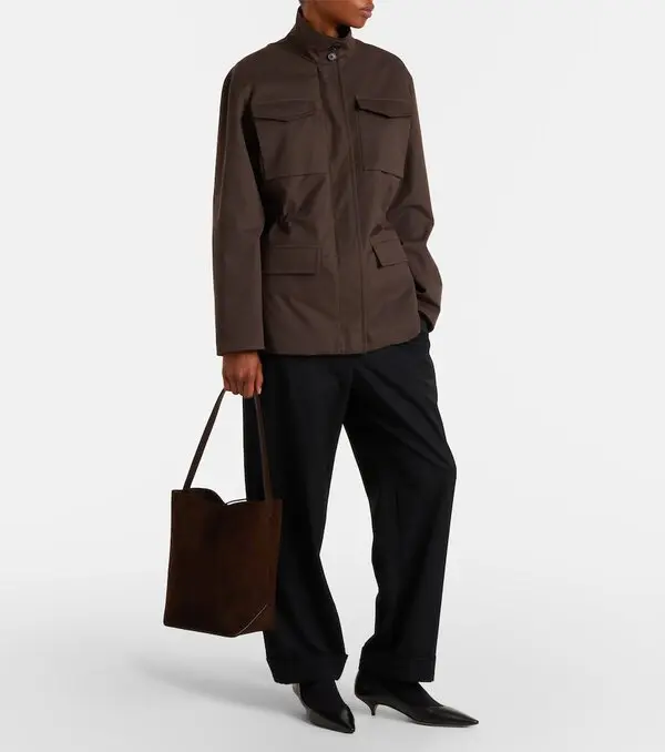 THE ROW N/s Park Edge Medium Suede Tote Bag - Brown