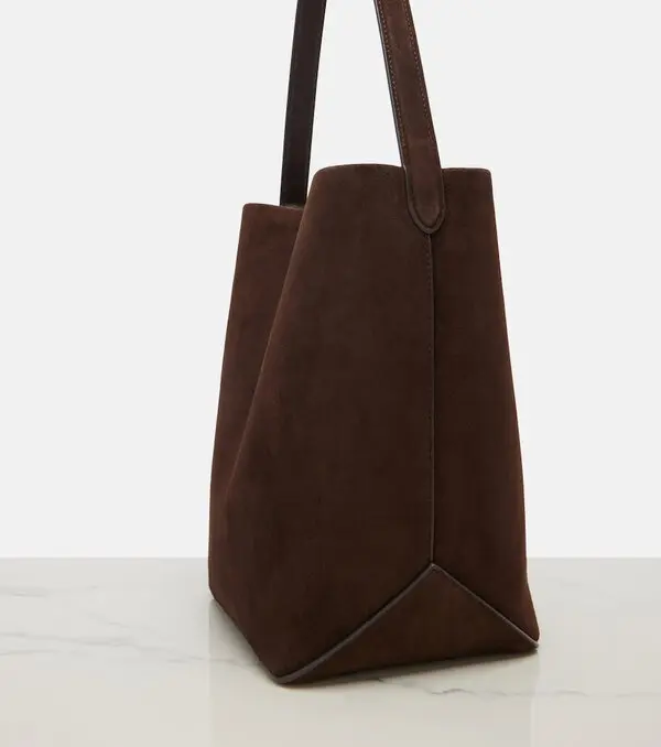 THE ROW N/s Park Edge Medium Suede Tote Bag - Brown