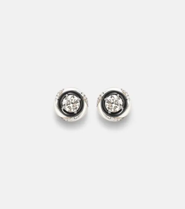 KAMYEN Calisto 18kt White Gold Earrings With Diamonds - Silver