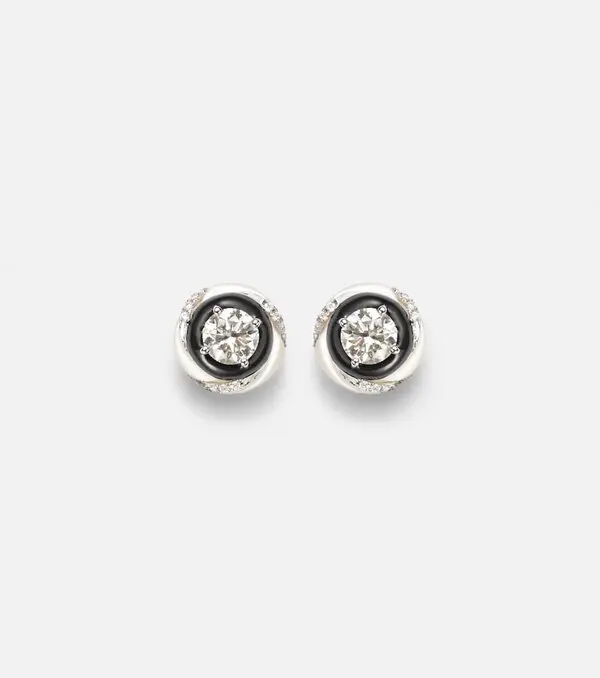 KAMYEN Calisto 18kt White Gold Diamond Earrings - Silver