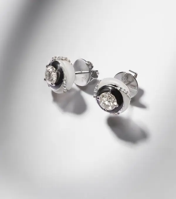 KAMYEN Calisto 18kt White Gold Diamond Stud Earrings