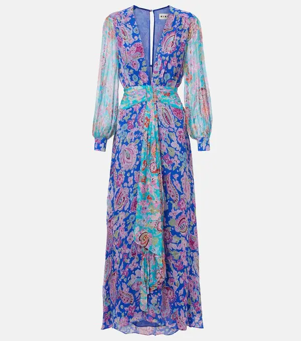 Rixo Meera Floral Maxi Dress - Blue