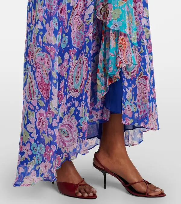 Rixo Meera Floral Maxi Dress - Blue