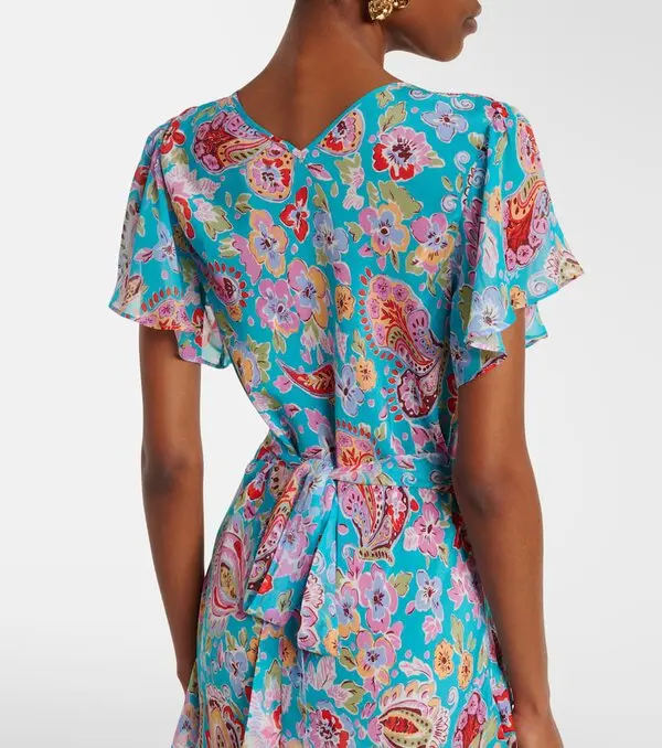 Rixo Evie Silk Crêpe De Chine Midi Dress