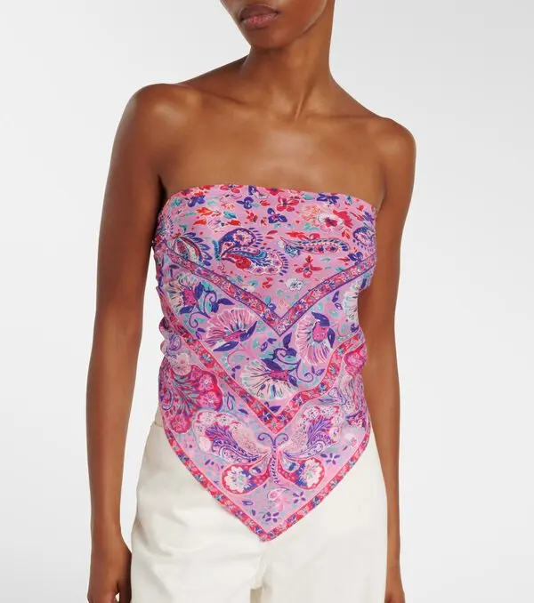 Rixo Menno Printed Silk Top