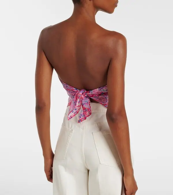 Rixo Menno Printed Silk Top