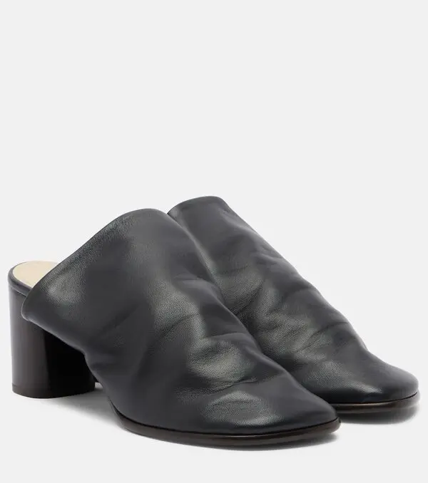 LEMAIRE Glove Leather Mules - Black