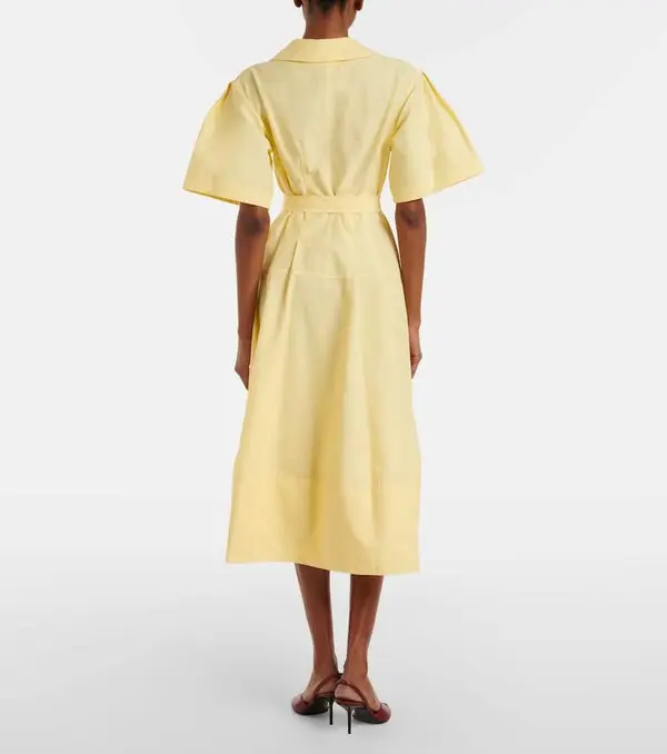 Simkhai Belted Cotton-blend Shirt Dress - Yellow