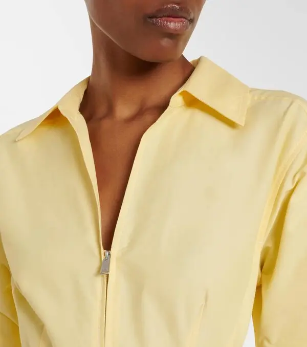 Simkhai Belted Cotton-blend Shirt Dress - Yellow