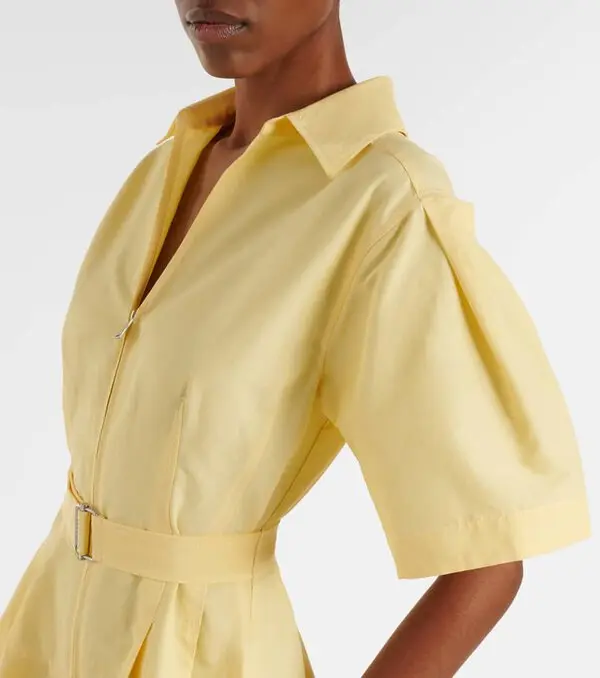 Simkhai Belted Cotton-blend Shirt Dress - Yellow