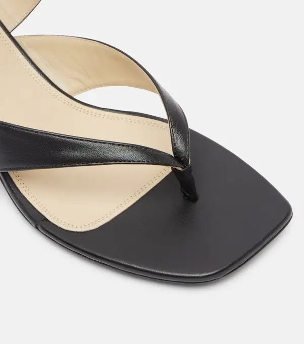 LEMAIRE Leather Slingback Thong Sandals - Brown