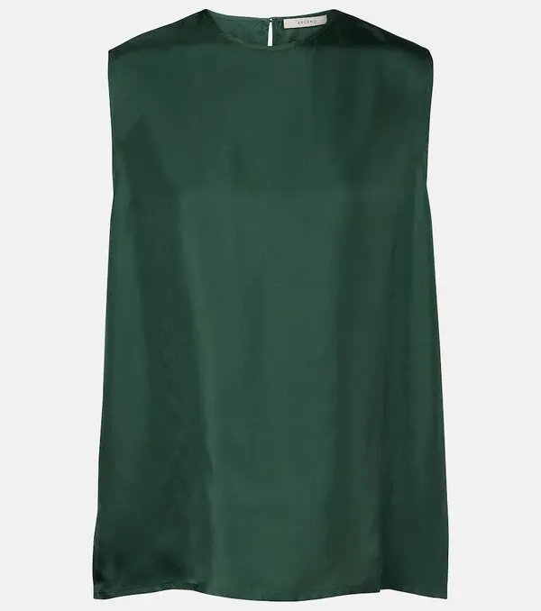 Asceno Trento Silk Twill Tank Top - Green
