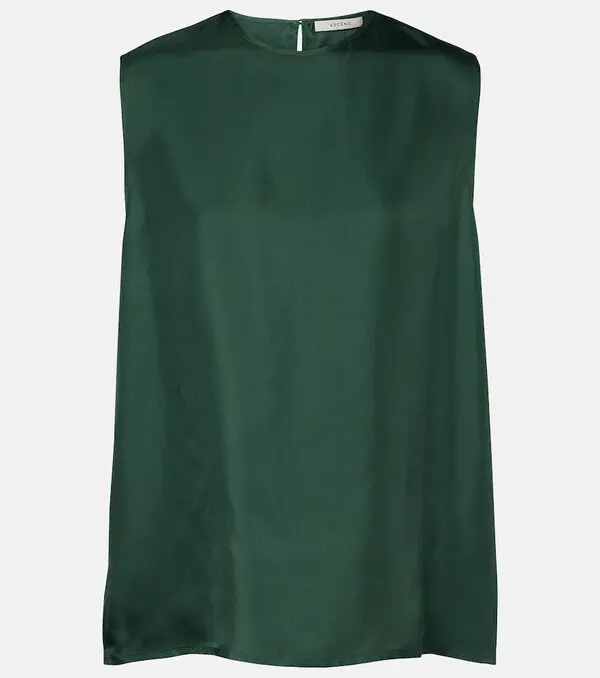 Asceno Trento Silk Twill Tank Top - Green
