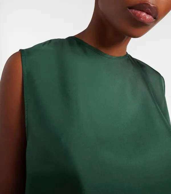 Asceno Trento Silk Twill Tank Top - Green