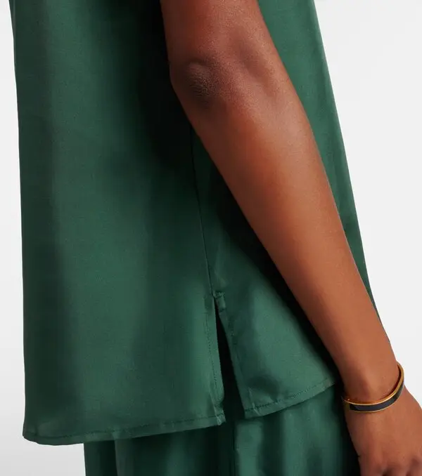 Asceno Trento Silk Twill Tank Top - Green