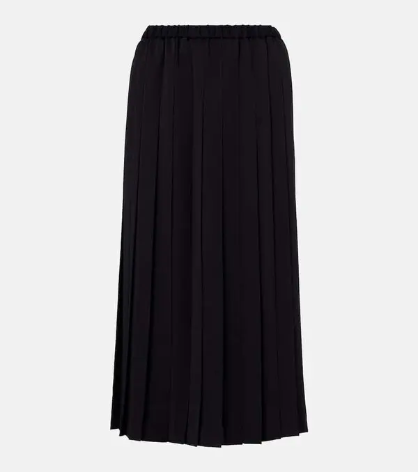 Junya Watanabe Pleated Midi Skirt - Black