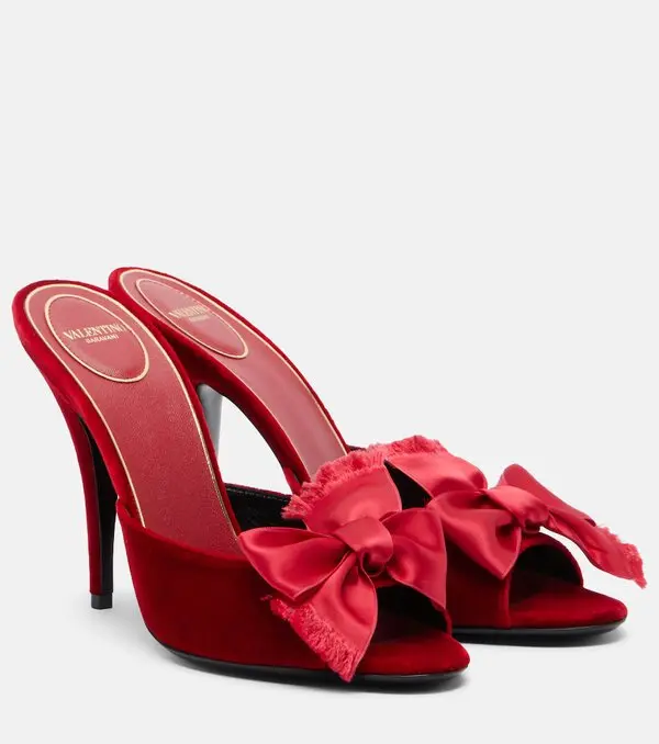 Valentino Garavani Marie A Bow-detail Mules - Red