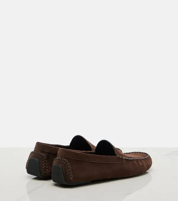 THE ROW Lucca Suede Loafers - Brown