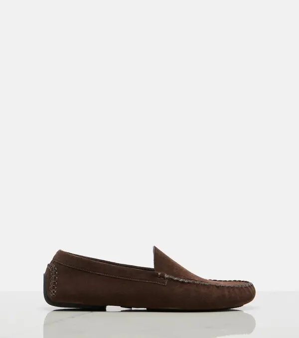 THE ROW Lucca Suede Loafers - Brown