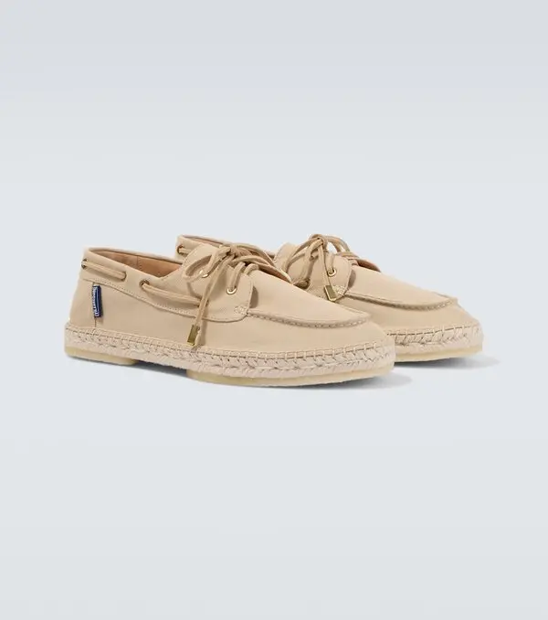 Vilebrequin Suede-trimmed Canvas Espadrilles - Beige