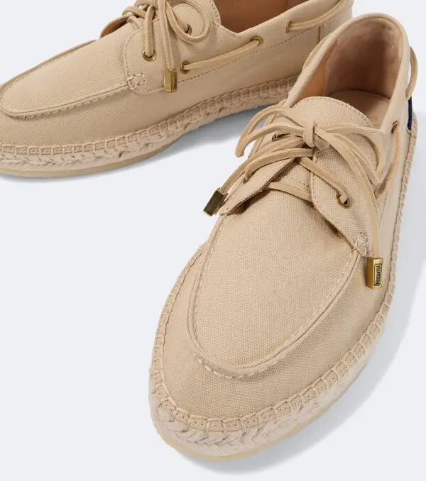 Vilebrequin Suede-trimmed Canvas Espadrilles - Beige