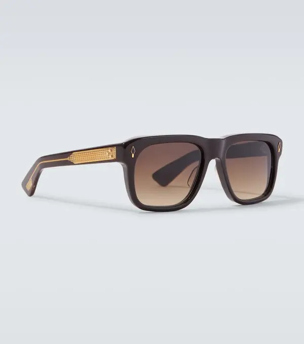 JACQUES MARIE MAGE Yves Square Sunglasses - Brown