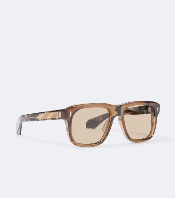 JACQUES MARIE MAGE Yves Square Sunglasses - Brown