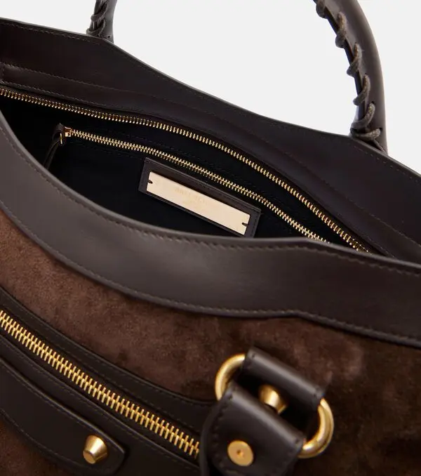 Balenciaga Le City Medium Suede Top-handle Bag - Brown