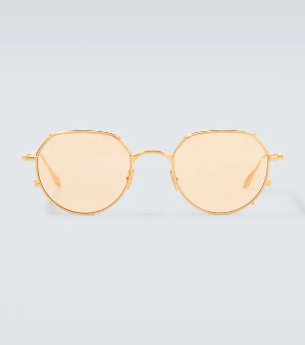 JACQUES MARIE MAGE Hartana Round Frame Sunglasses - Gold