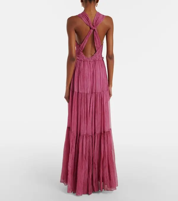 Ulla Johnson Freesia Silk Chiffon Gown - Pink